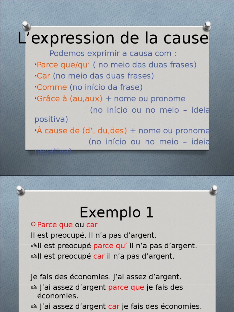 2. L’Expression de La Cause