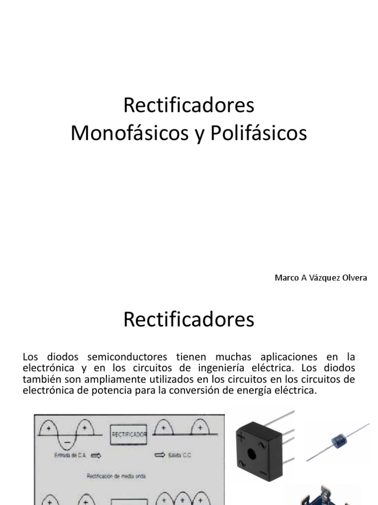 Rectificadores Monofásicos: Tipos y Rendimiento | PDF | Rectificador ...