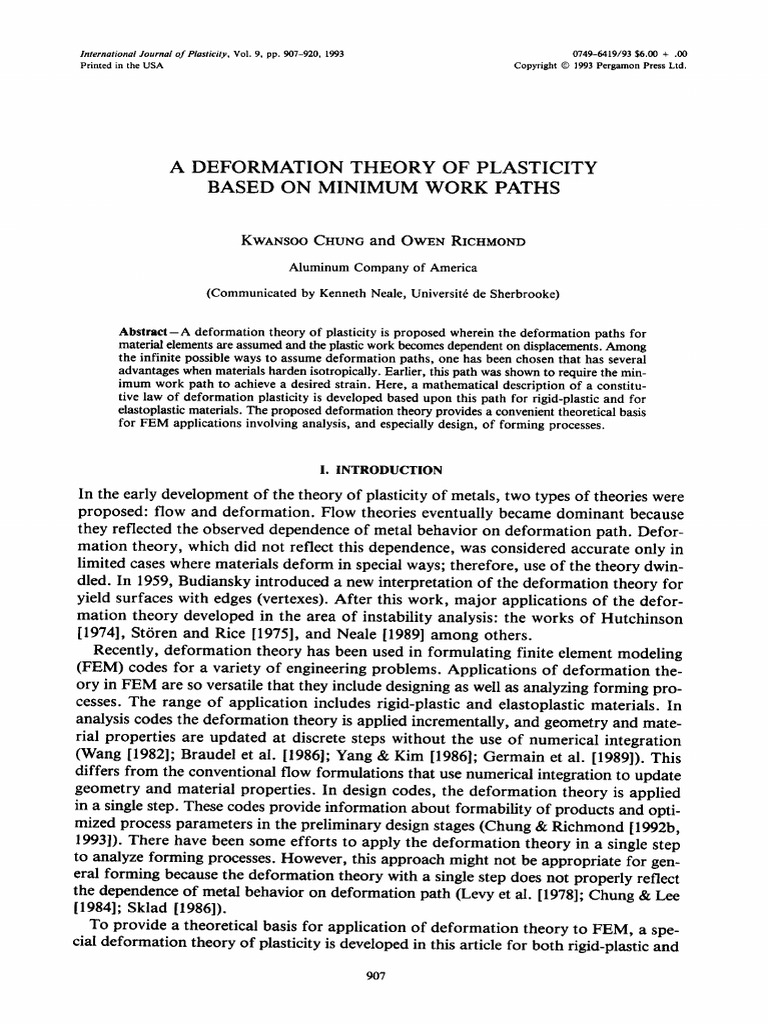 A Deformation Theory of Plasticity | PDF | Deformation (Mechanics ...