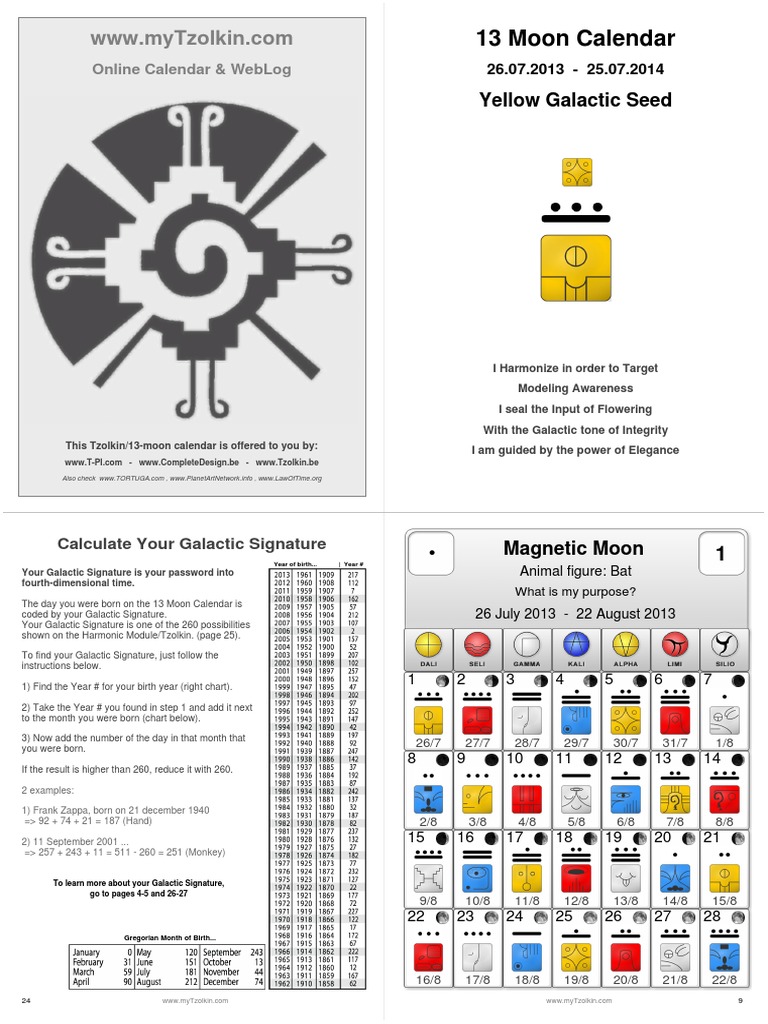 Tzolkin Calendar | PDF | Moon | Sun