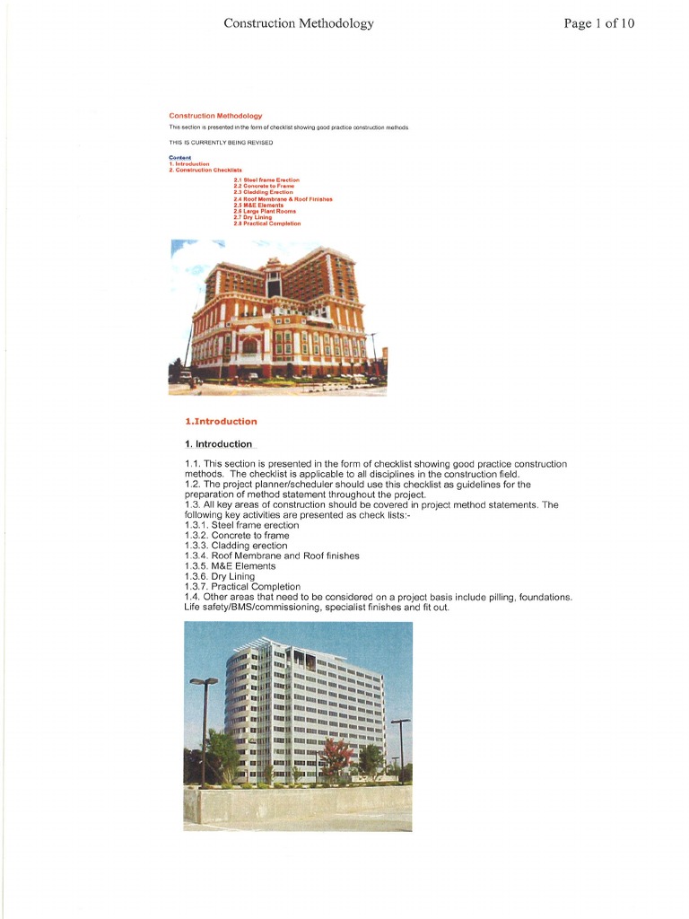 Construction Methodology | PDF