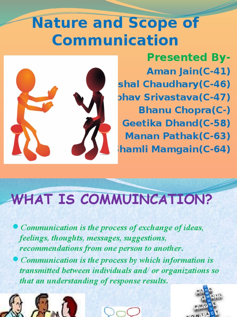 Nature and Scope of Communication | Communication | Information | Free ...