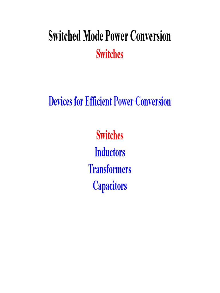 Switched Mode Power Conversion | PDF | Switch | Rectifier