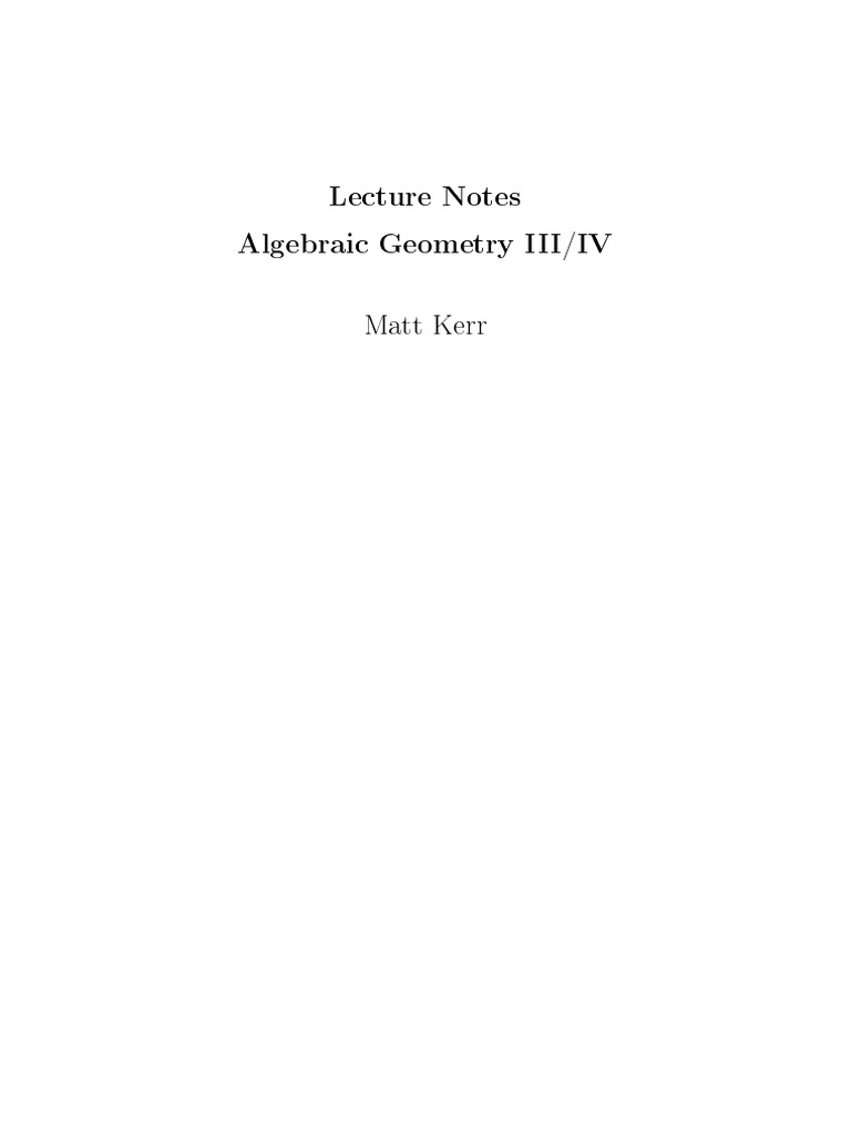 Algebraic Geometry | PDF | Curve | Differentiable Manifold