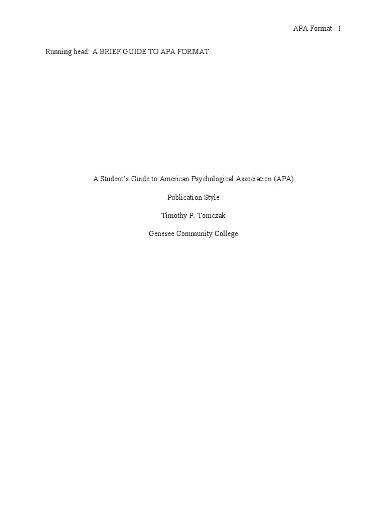 Student Guide to APA Format | PDF | Citation | Typefaces