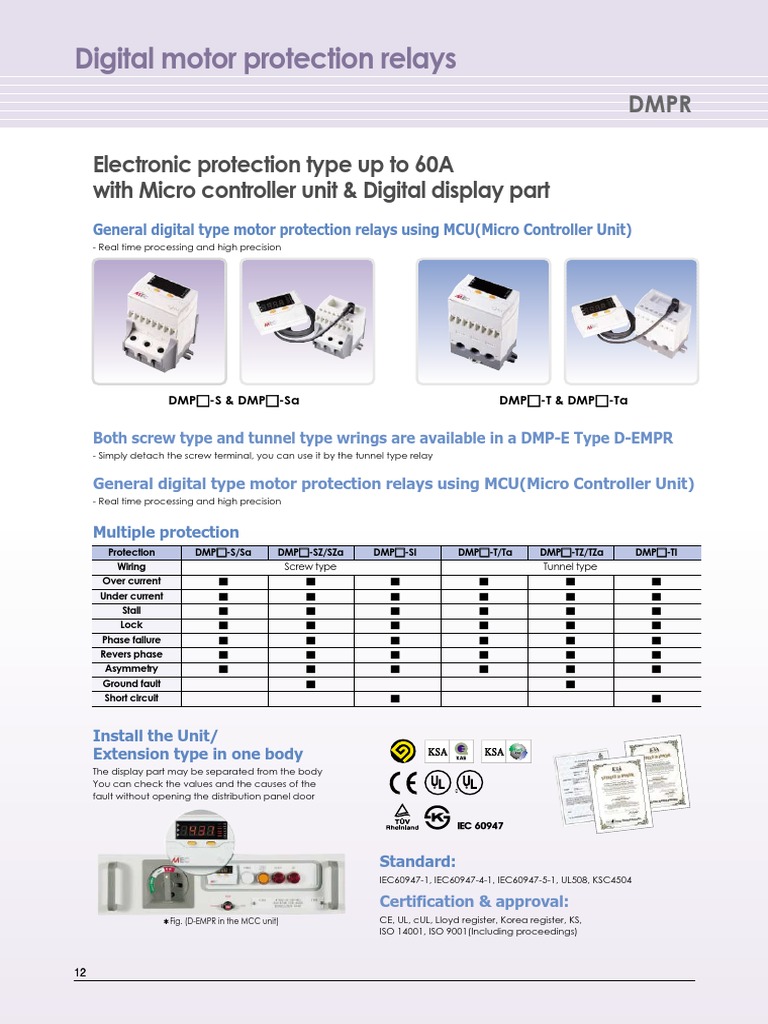 Digital Motor Protection Relays: Electronic Protection Type Up To 60A ...