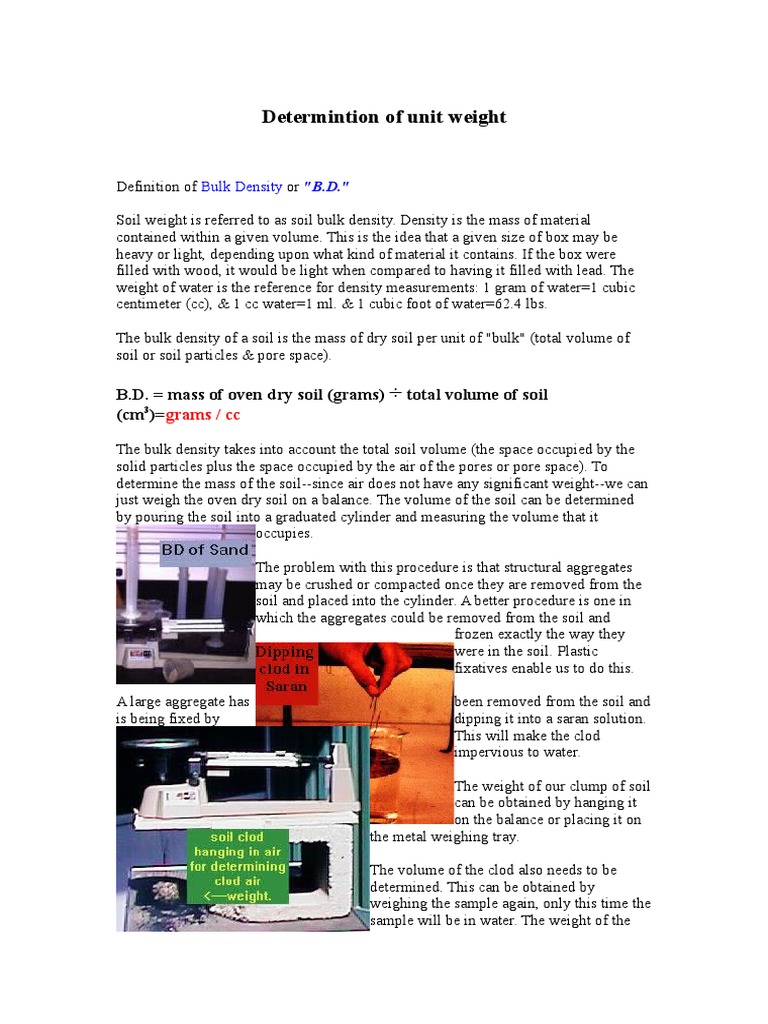 Unit Wieght | Density | Porosity