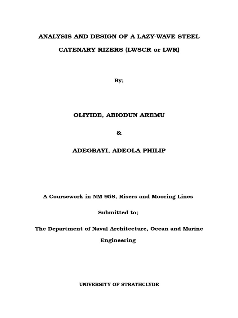 Optimisaton of Static Characteristics of A Lazy Wave Rizer | PDF ...