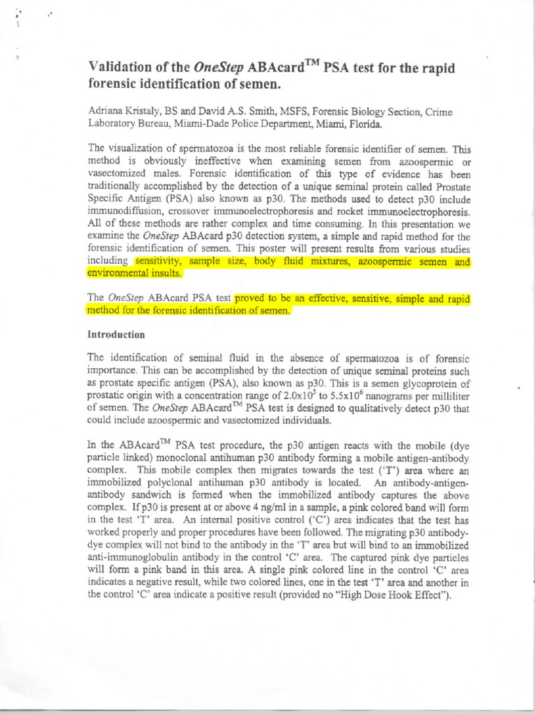 ABAcard p30 - Semen - Miami Dade Police - Adriana Kristaly - David ...