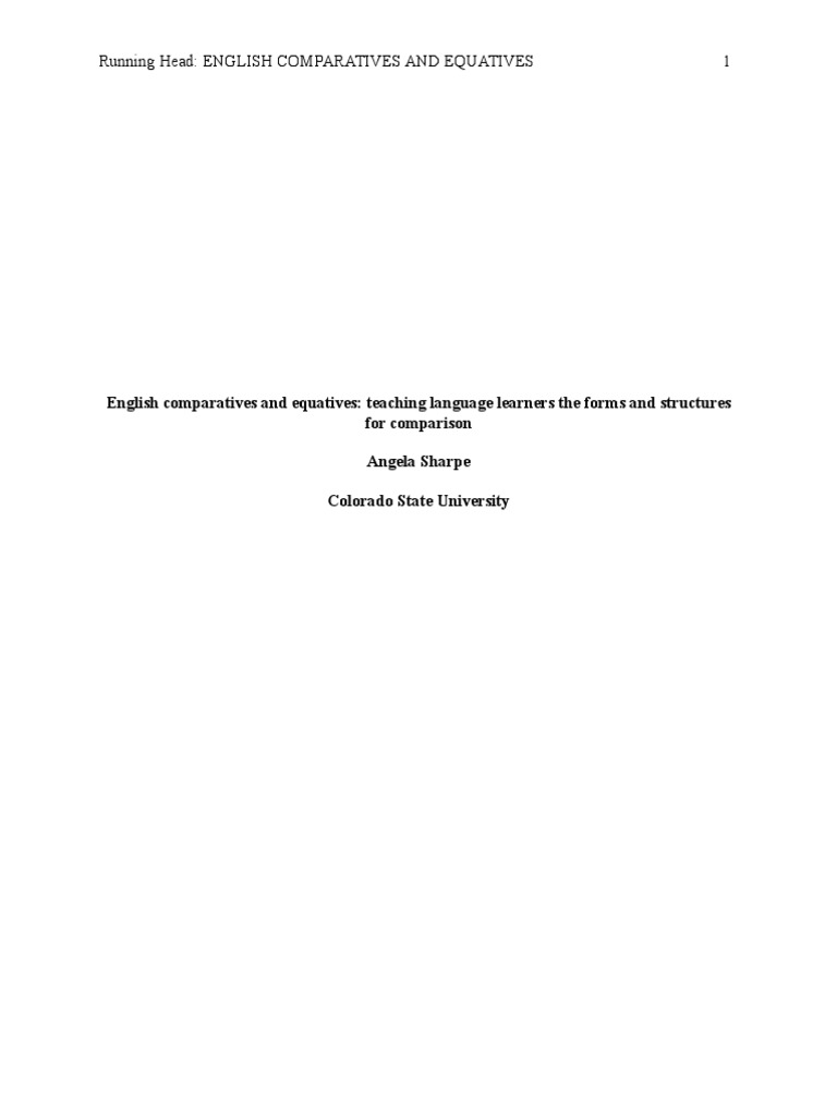 Comparatives and Equatives | PDF | Adjective | Clause