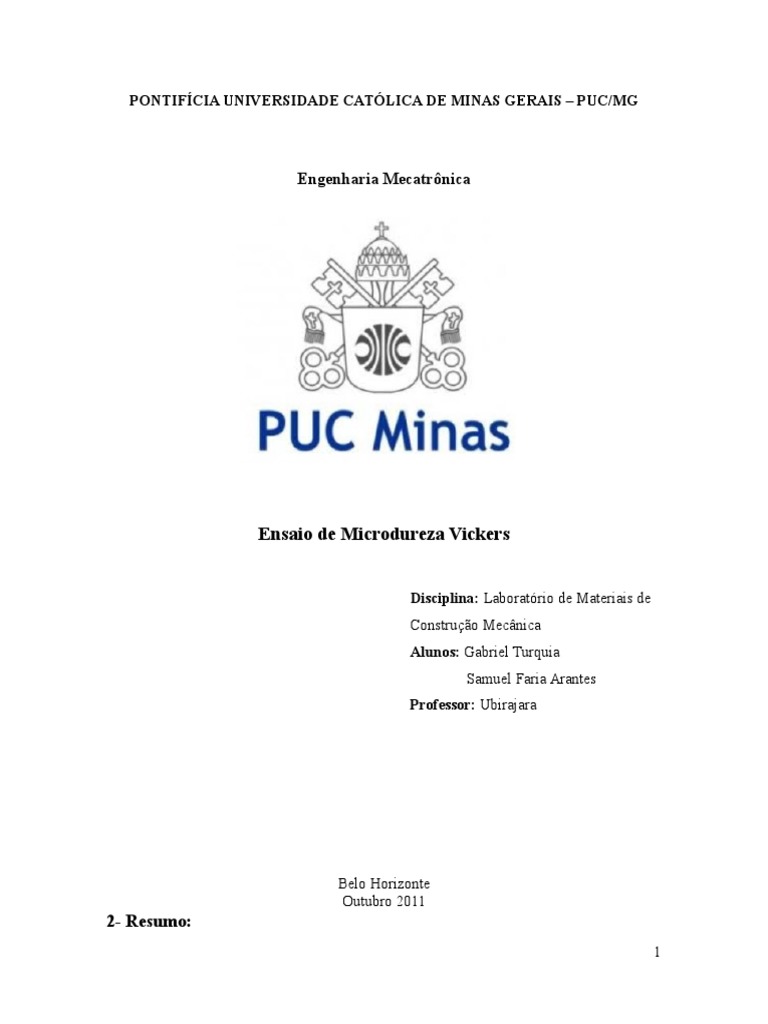 Ensaio de Microdureza Vickers | PDF | Dureza | Science