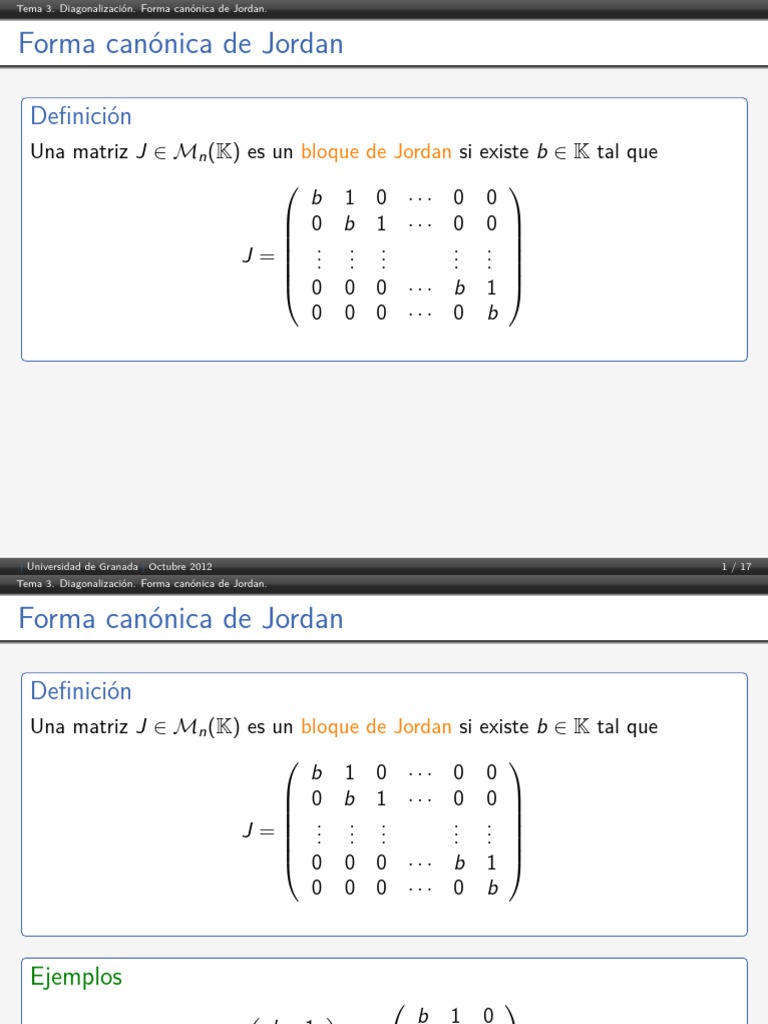 Forma Canonica de Jordan | PDF | Valores propios y vectores propios ...