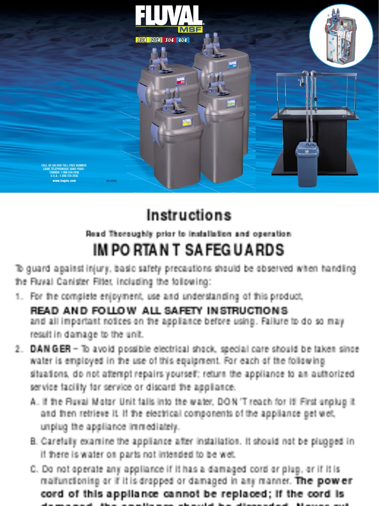 Fluval Manual 082002 | PDF | Aquarium | Filtration