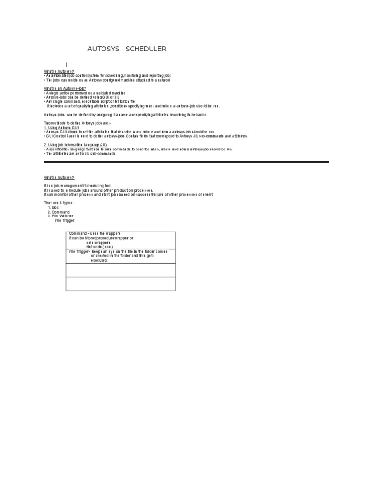 Autosys Scheduler | PDF