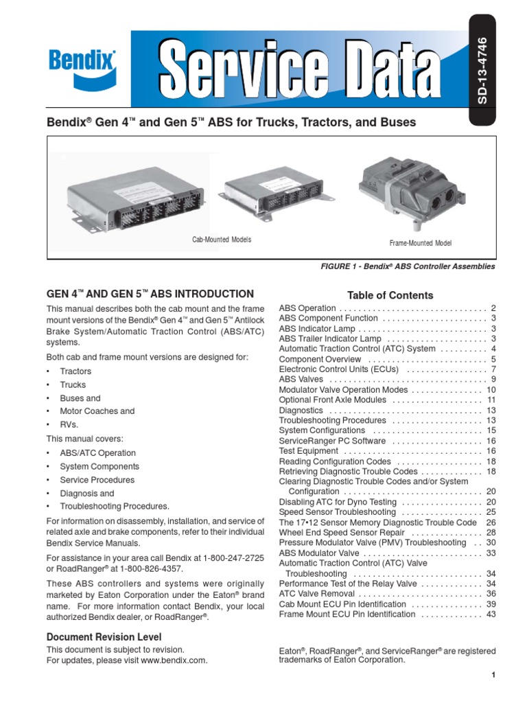 Bendix ® Gen 4 TM and Gen 5 TM | PDF | Anti Lock Braking System ...