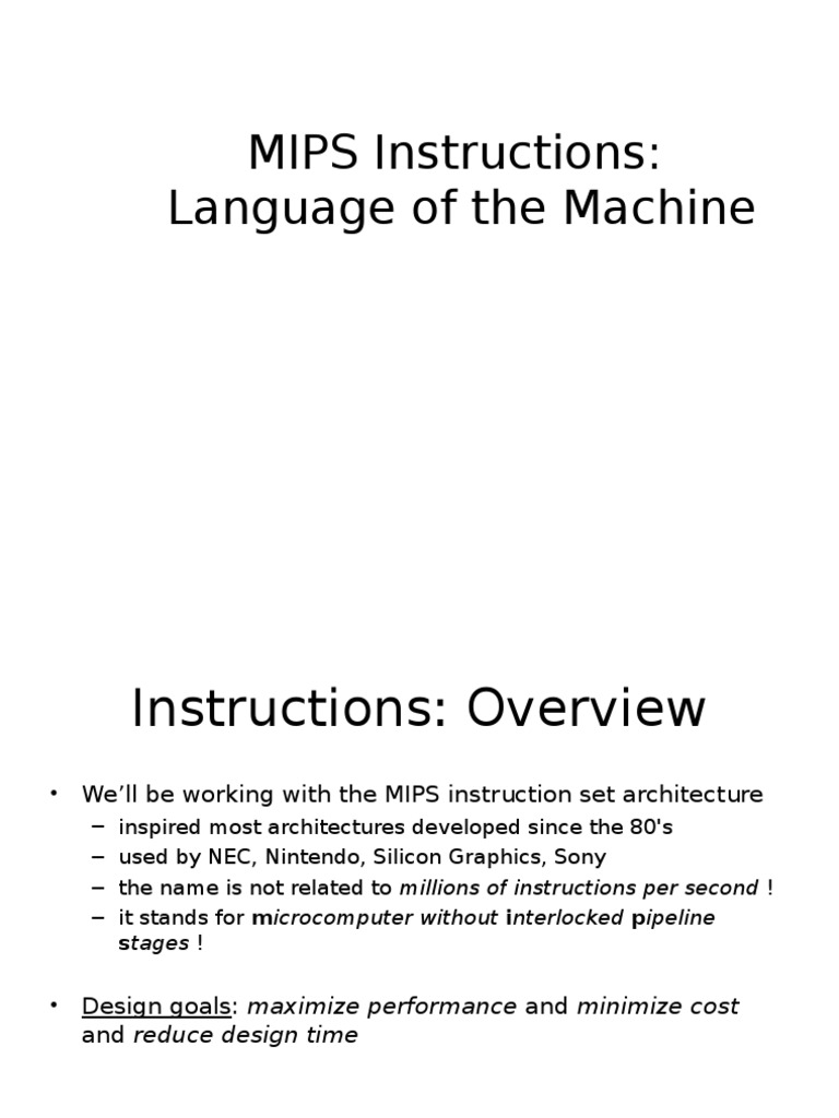 Mips Instruction Format | PDF | Instruction Set | Mips Instruction Set Mips Instruction Format | PDF | Instruction Set | Mips Instruction Set