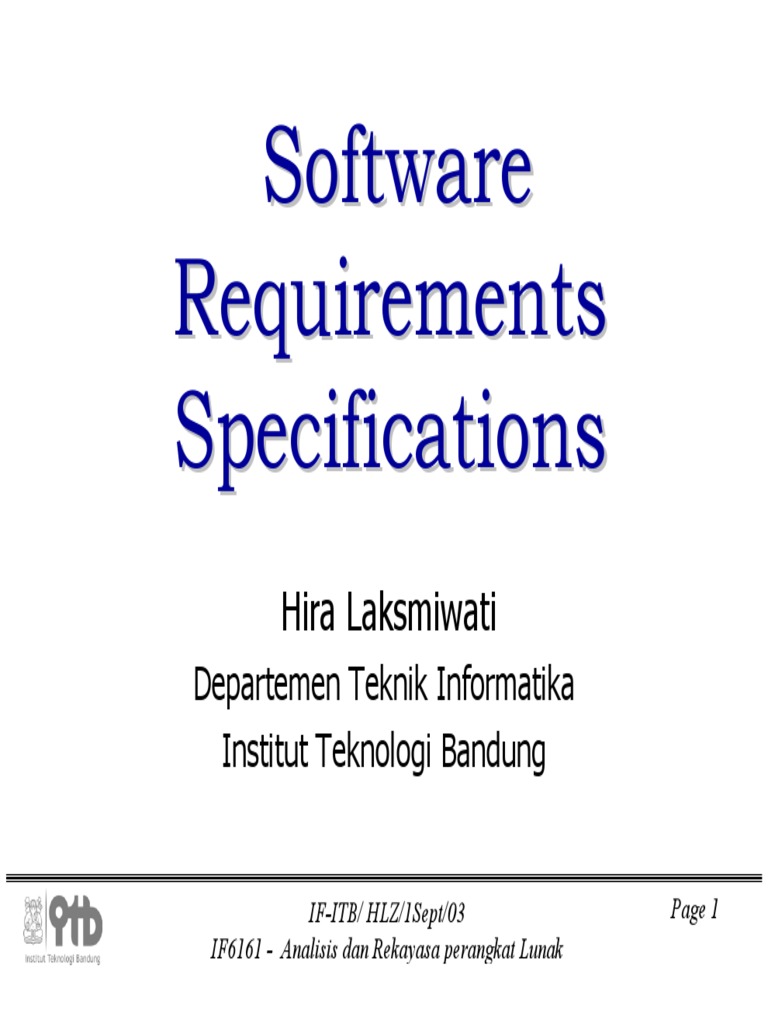 Software Requirement Specifications | PDF