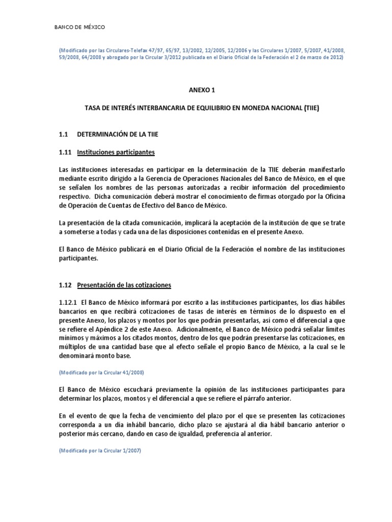 TIIE | PDF | Bancos | Servicios financieros