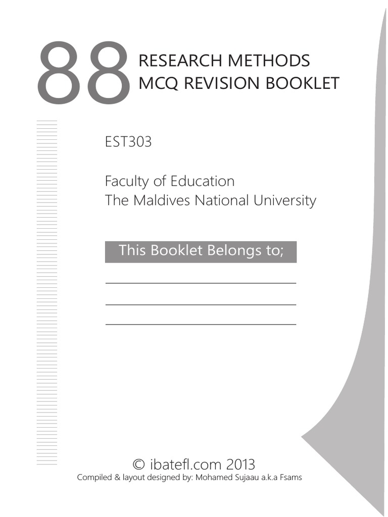 Research-Methods MCQ Booklet | PDF | Sampling (Statistics ...