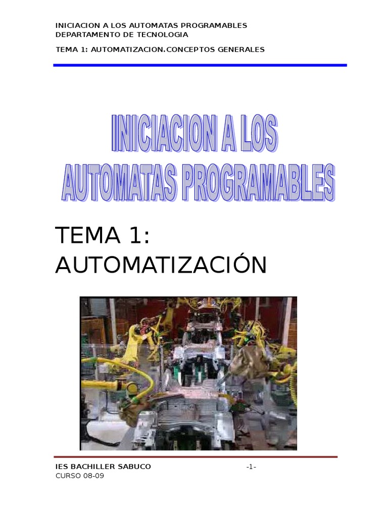 Iniciacion a Los Automatas Programables | Automatización | Informática