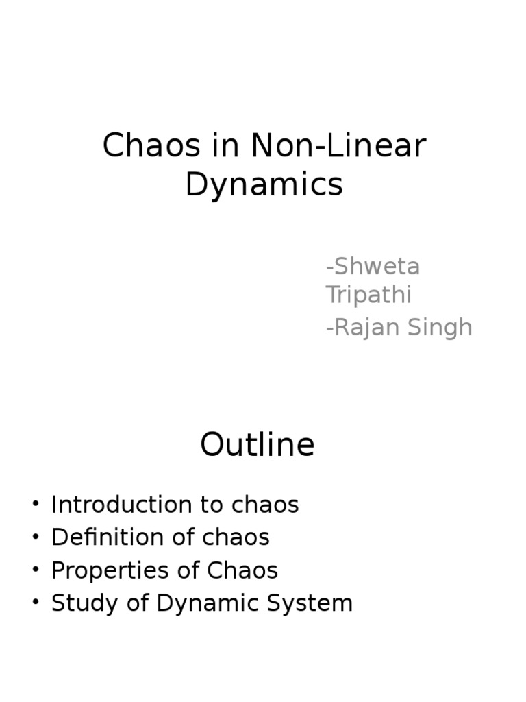 Chaos in Non-Linear Dynamics: - Shweta Tripathi - Rajan Singh | PDF | Chaos Theory | Determinism