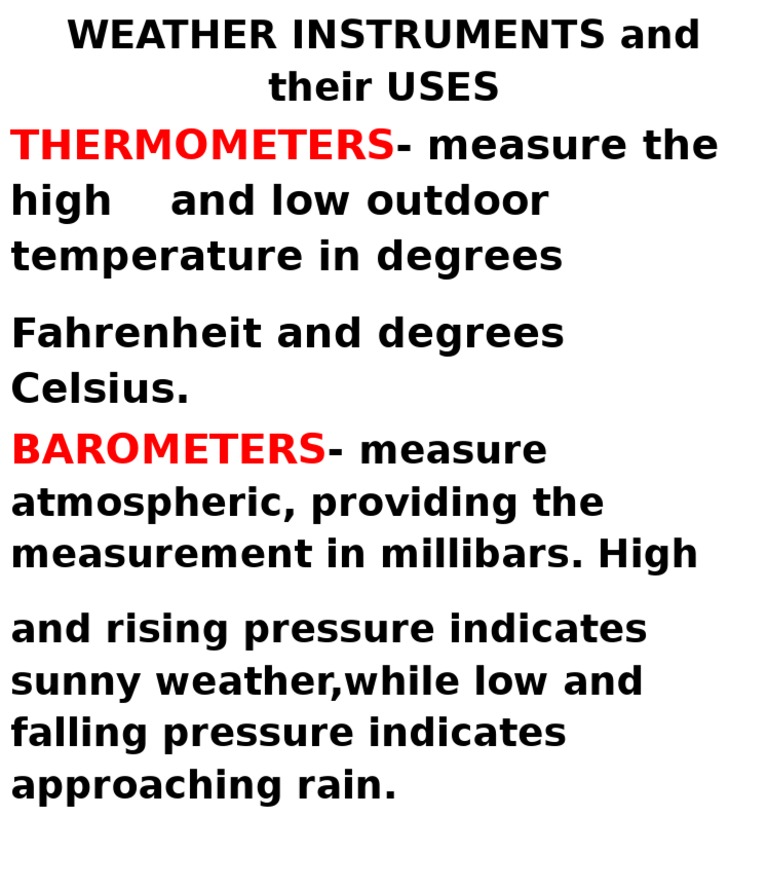 Overview of Weather Instruments and Uses | PDF