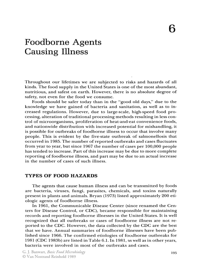 Foodborne Agents Causing Illness | PDF | Elisa | Foodborne Illness