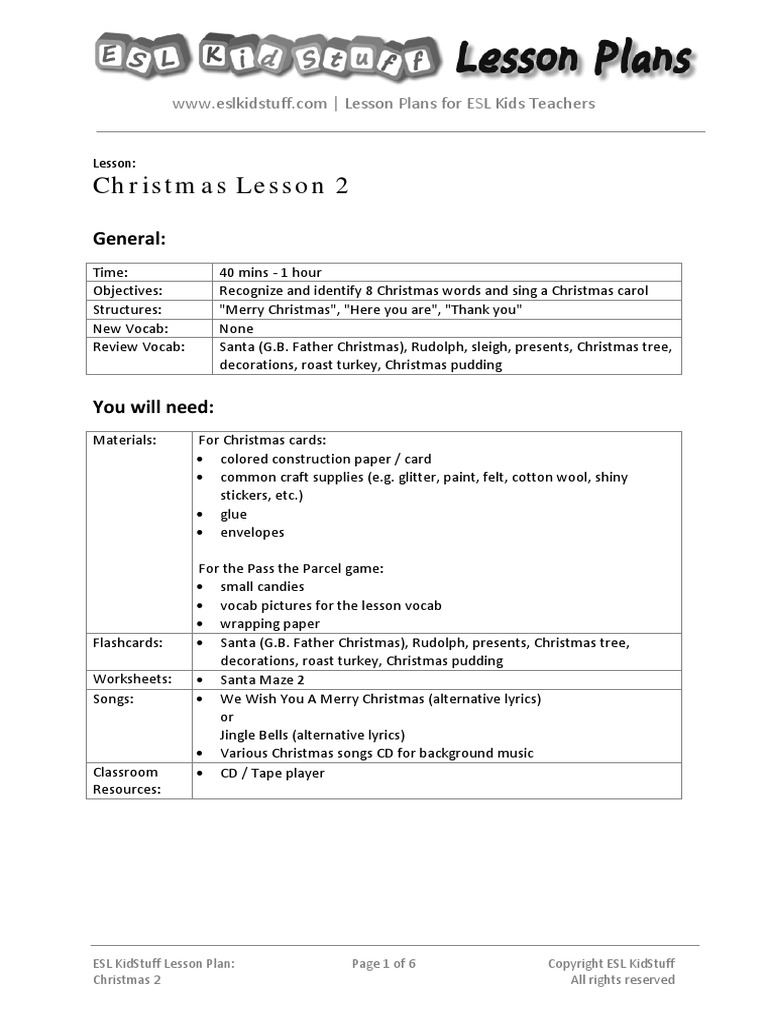 Christmas Lesson2 | Download Free PDF | Lesson Plan | Christmas