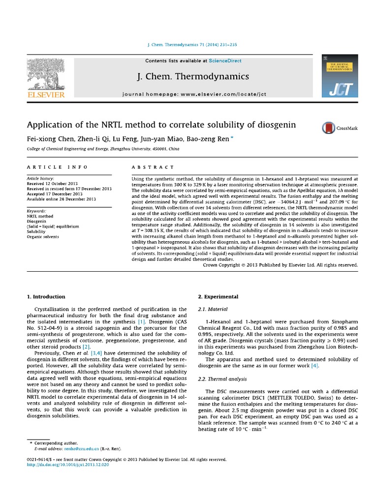 NRTL Equation | PDF