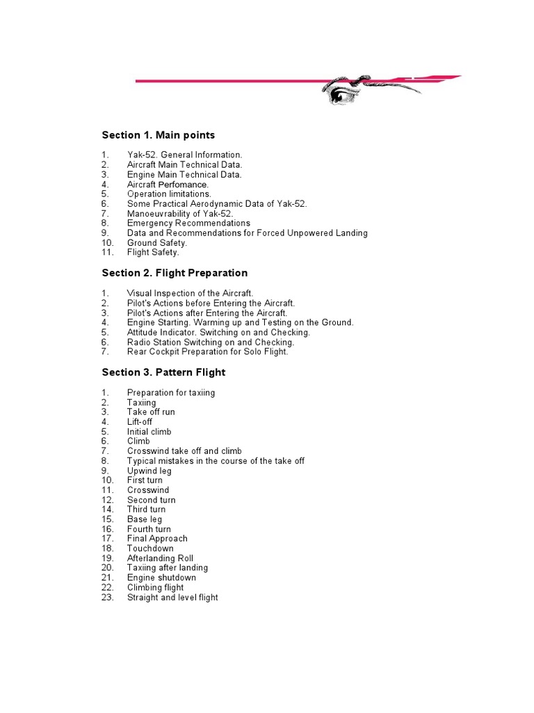 Yak 52 Operations Manual | PDF | Flight Control Surfaces | Takeoff