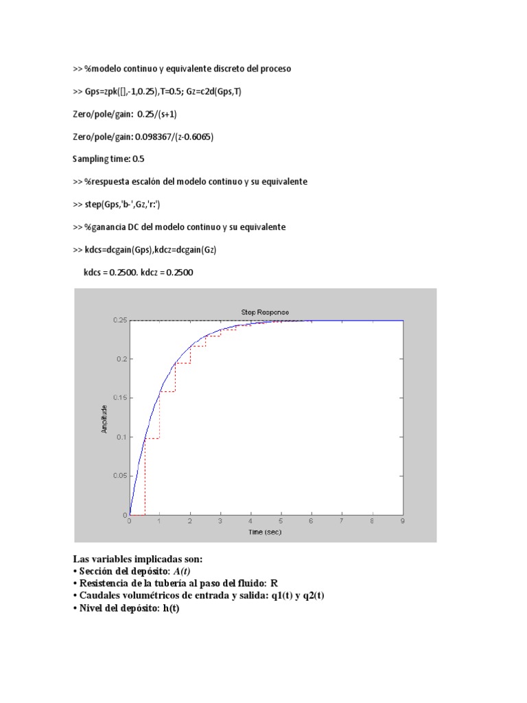 Modelo Continuo y Equivalente Discreto Del Proceso | PDF