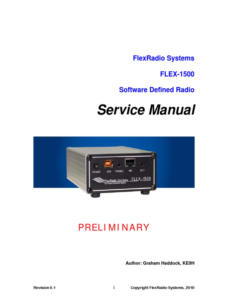 FLEX-1500 Service Manual - V 0.1 | PDF | Amplifier | Usb