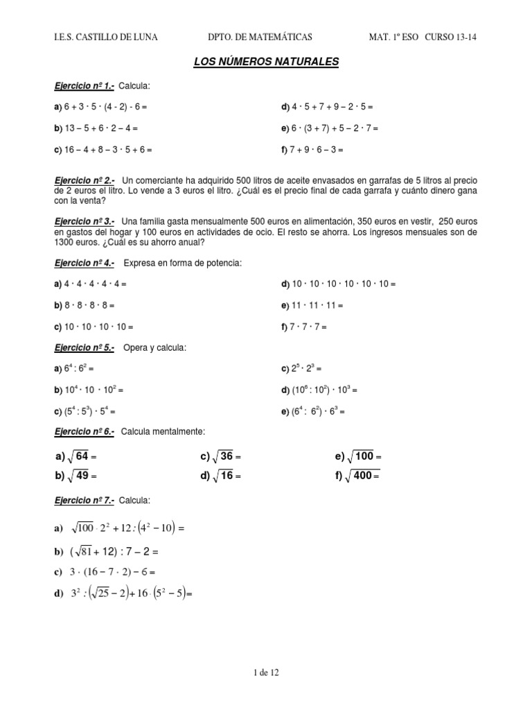 Actividades Recuperación Matemáticas 1º ESO | Porcentaje | Triángulo Actividades Recuperación Matemáticas 1º ESO | Porcentaje | Triángulo