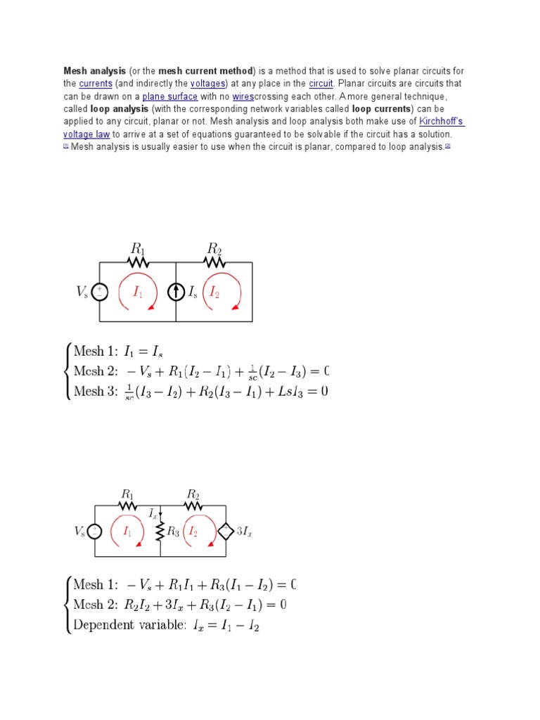 Mesh Analysis for Circuit Enthusiasts | PDF