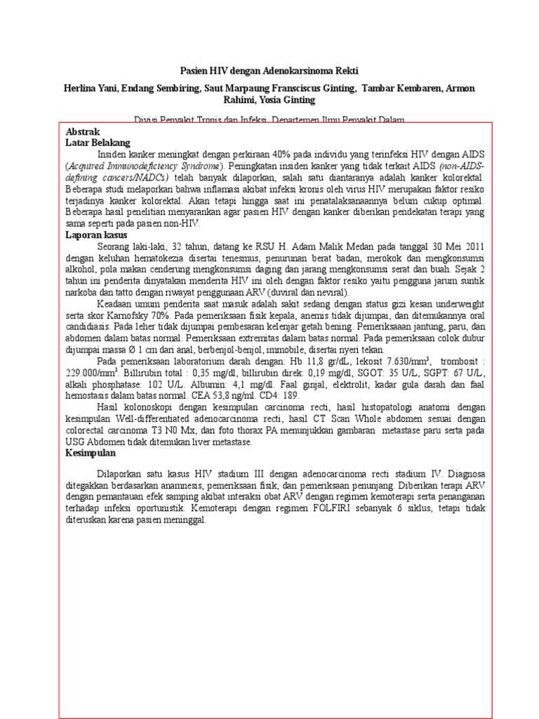 Lapkas Adeno Ca Recti | PDF