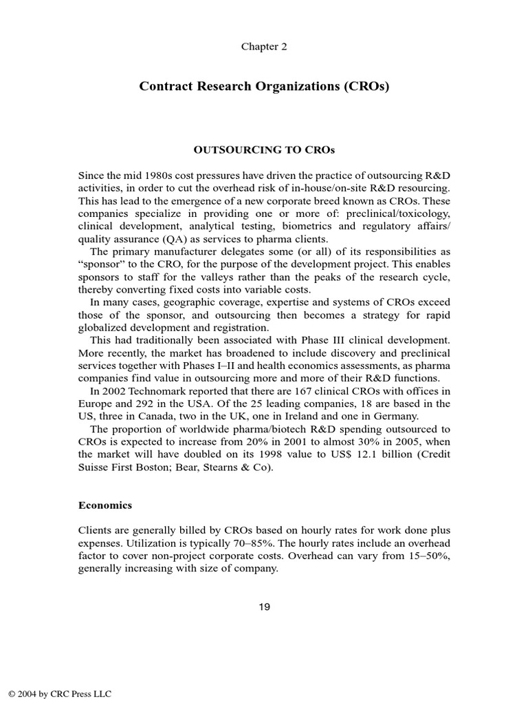 Contract Research Organizations (Cros) | PDF | Clinical Trial | Request ...