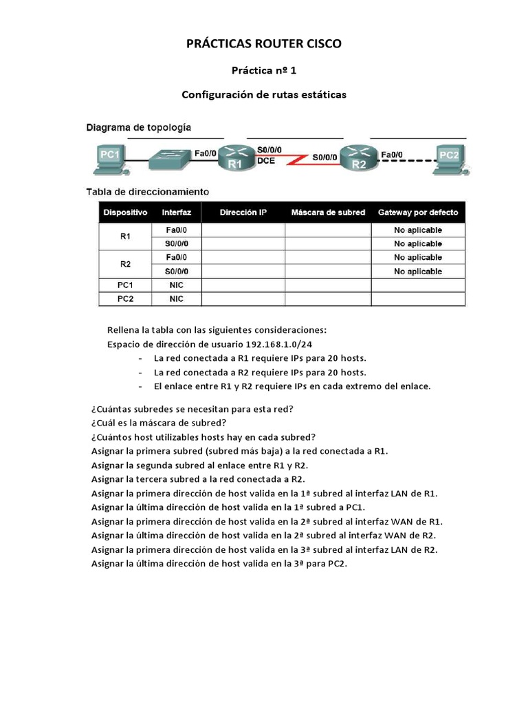 Practica Cisco | PDF | Enrutador (Computación) | Estándares de internet
