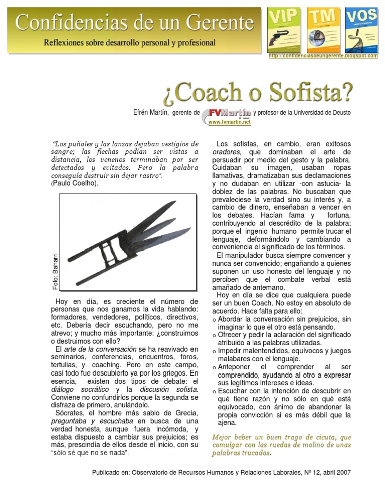 12-COACH O SOFISTA - Abril 2007 | PDF | Verdad | Science