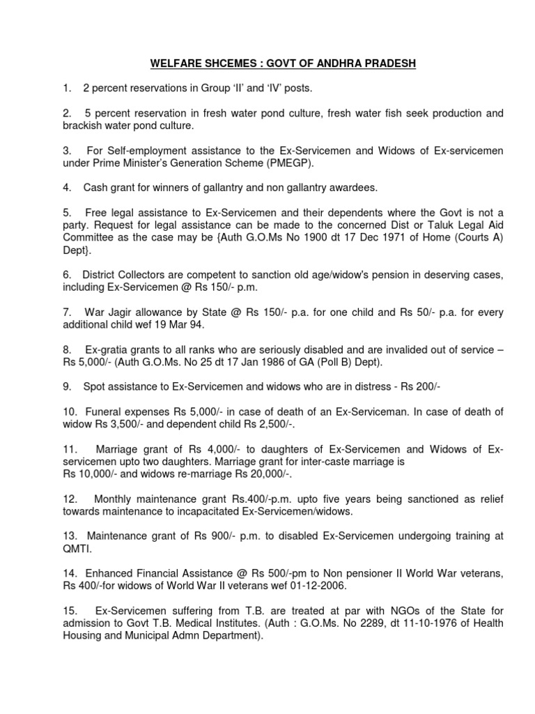 Welfare Schemes Govt of AP | PDF | Welfare | Economies