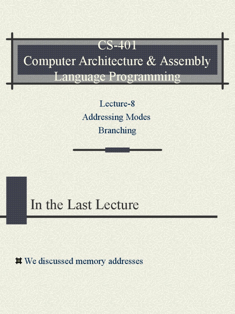 Assembly Language Programming - CS401 Power Point Slides Lecture 08 | PDF | Computer Data ...
