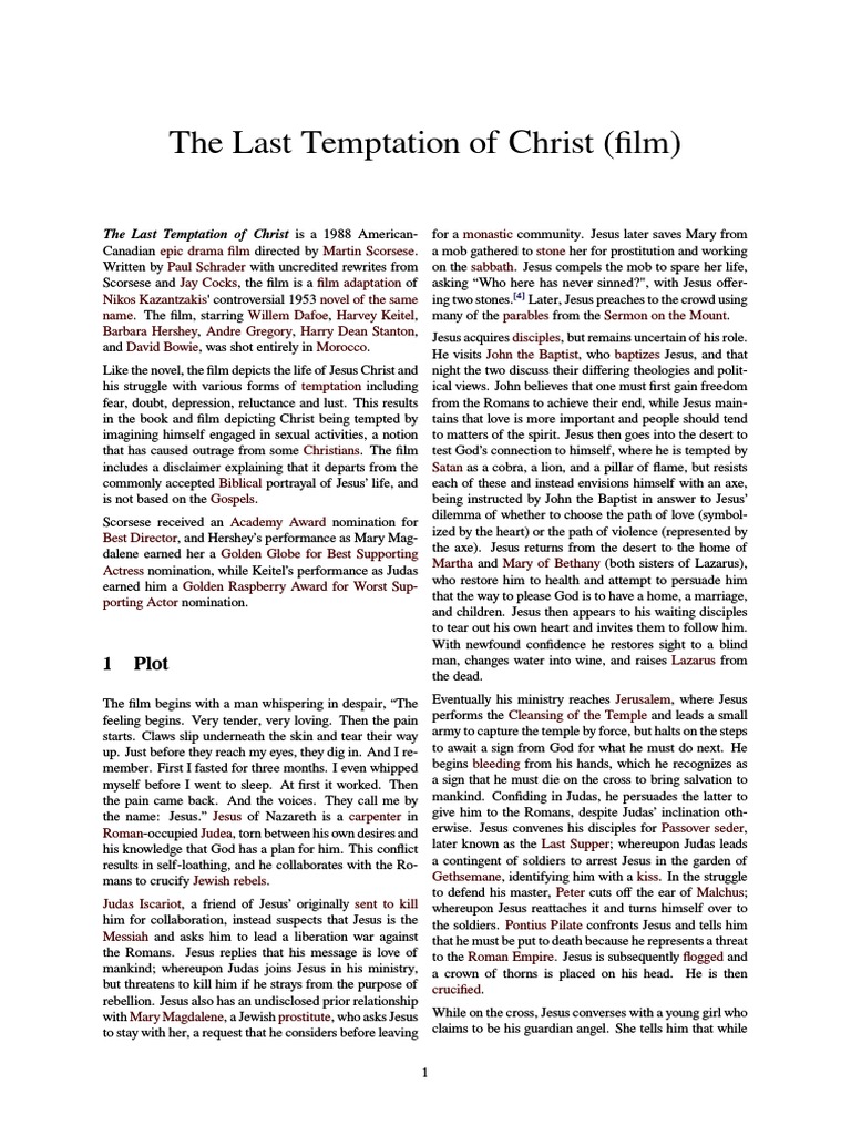 The Last Temptation of Christ (Film) | Jesus | Bible