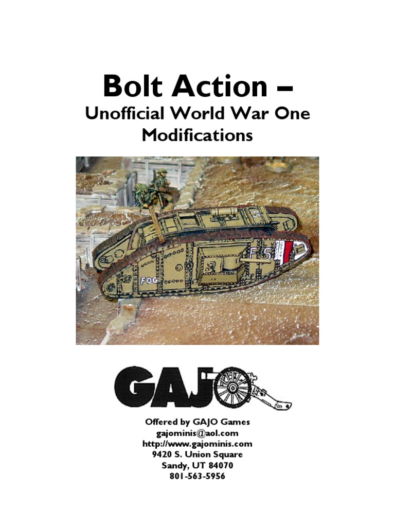 WW1 Bolt Action Rules | PDF | Platoon | Tanks