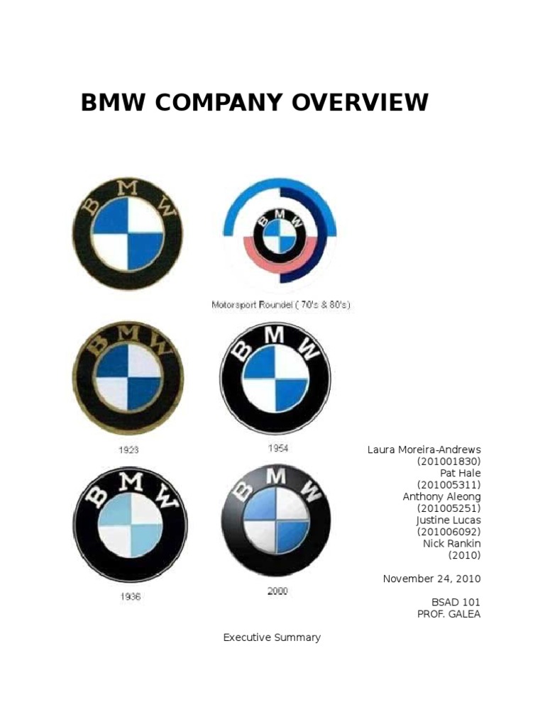 BMW Company Summary | PDF | Bmw | Luxury Vehicles