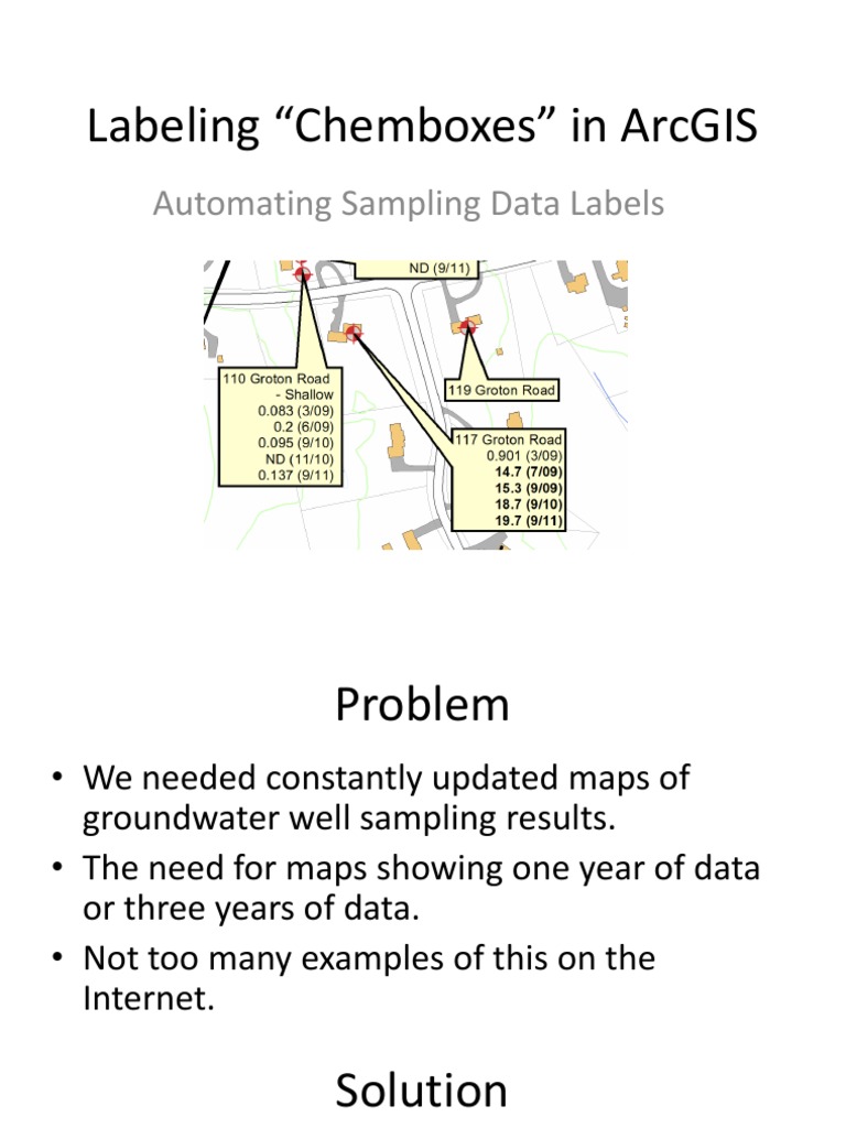 Automating Groundwater Sampling Data Labels In Arcgis Using Vbscript Expressions Pdf Arc Gis