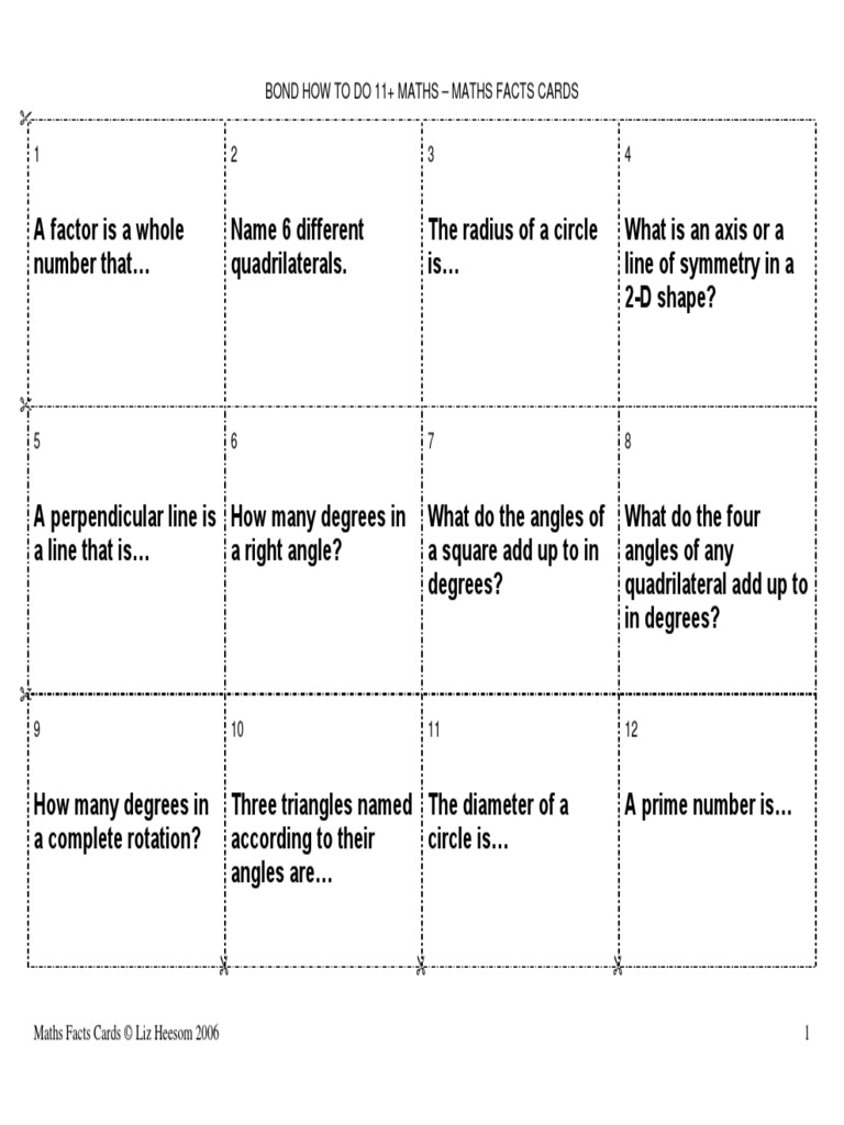 11 Plus Maths Facts | Download Free PDF | Rectangle | Classical Geometry