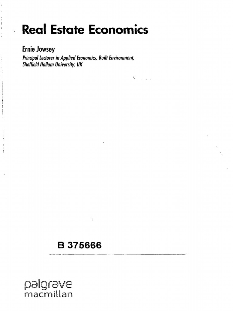 Real Estate Economics | PDF | Pareto Efficiency | Economics