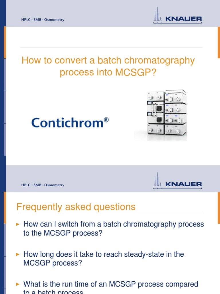 How To Convert Batch Into MCSGP Knauer | PDF | Unit Operations ...