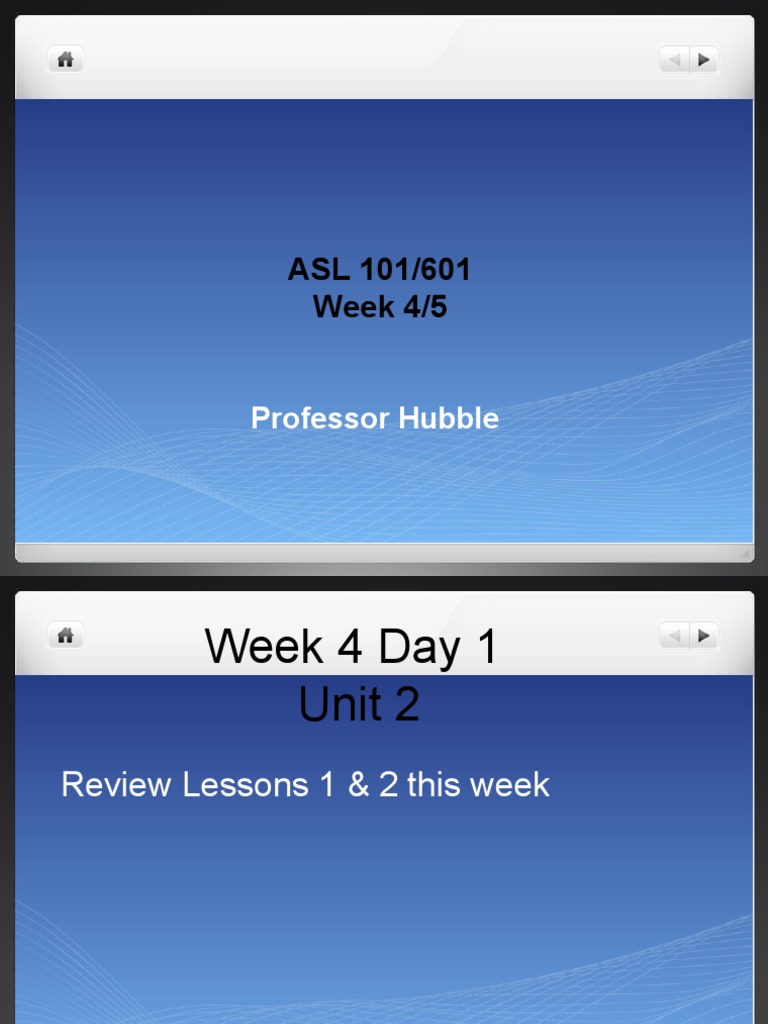 SU ASL 101 601 Week 4 Day 1 | PDF | American Sign Language | Hearing Loss