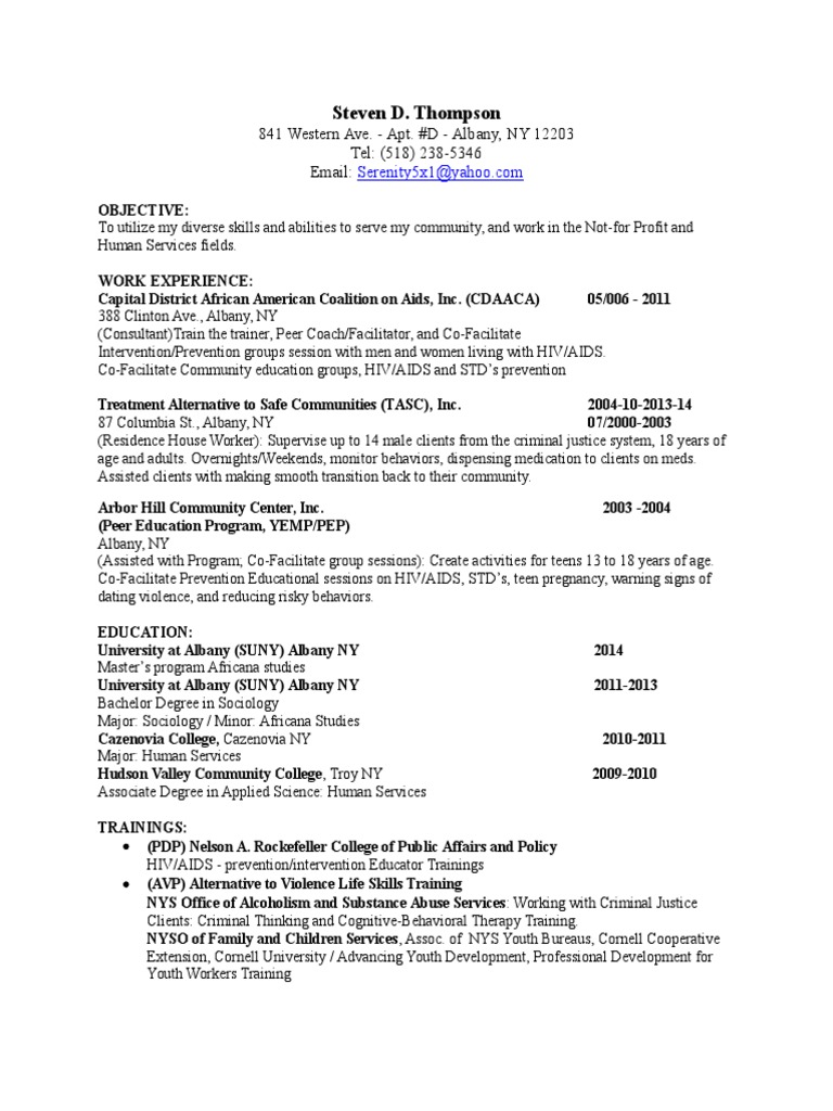 Resume - Steven Thompson | PDF | Social Science | Wellness