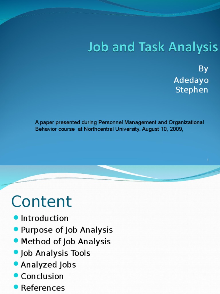 Job and Task Analysis | PDF | Employment | Software